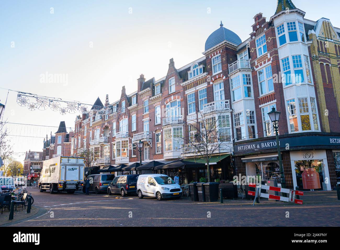 Old shopping street in the city of The Hague, Netherlands. Photographed ...