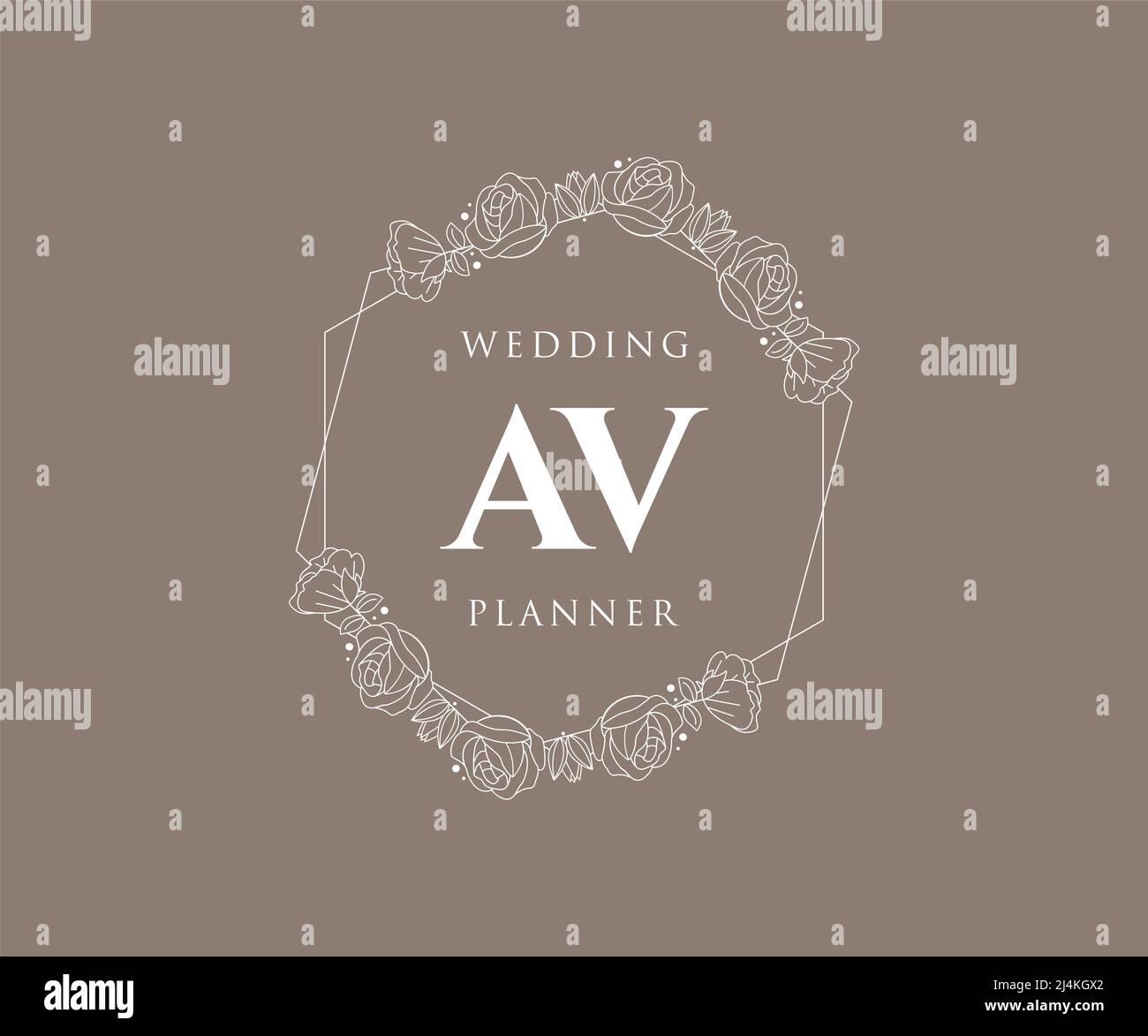 AV Initials letter Wedding monogram logos collection, hand drawn modern minimalistic and floral ...