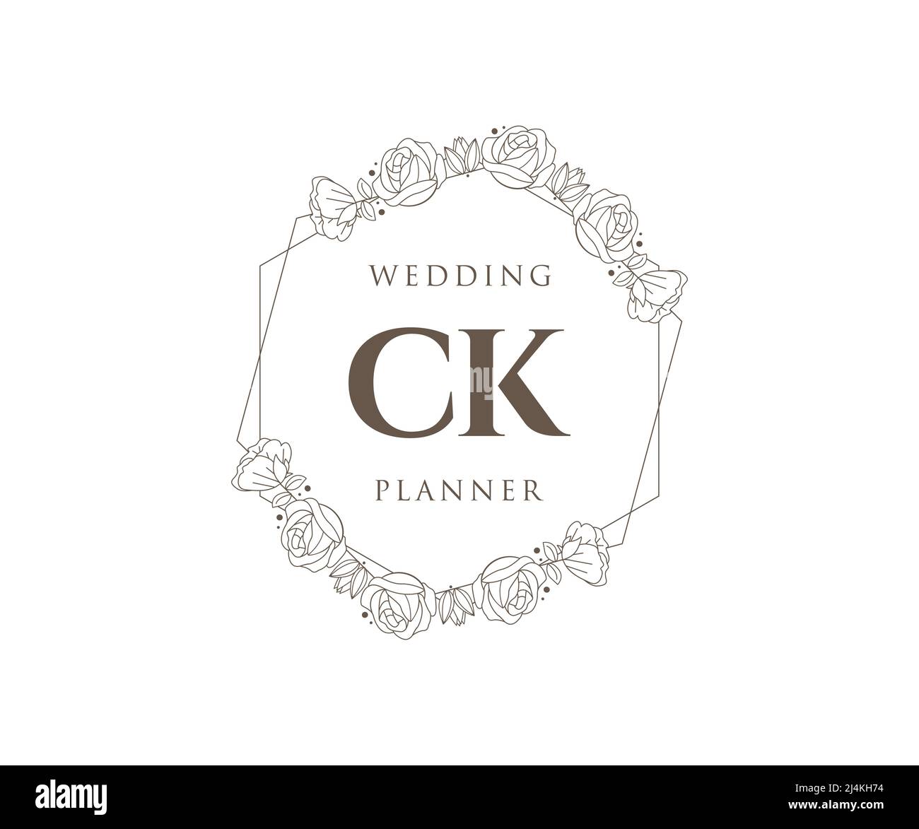 CK Initials letter Wedding monogram logos collection, hand drawn modern ...