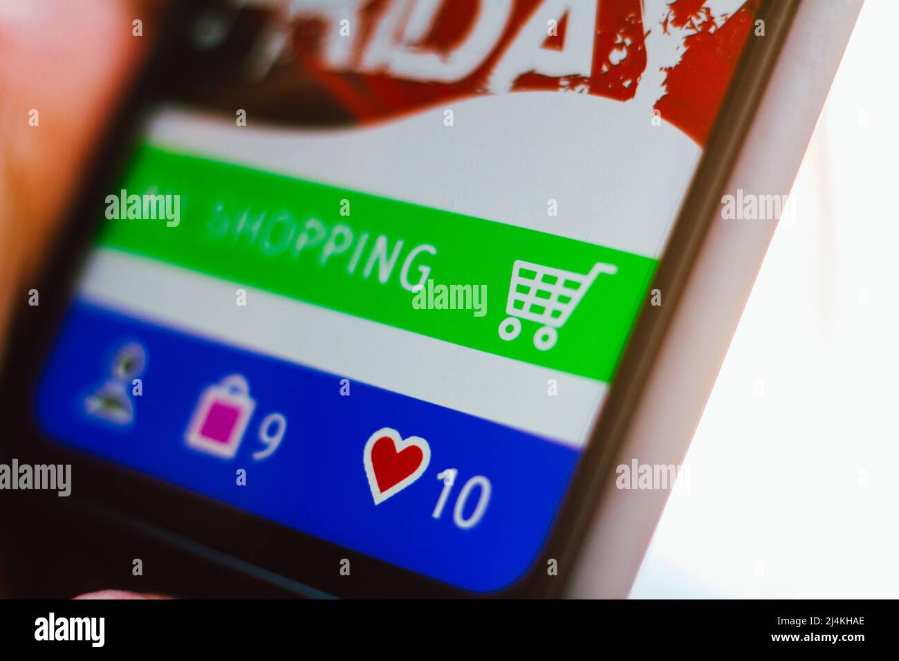 In this photo illustration, an online shopping and offers app is ...