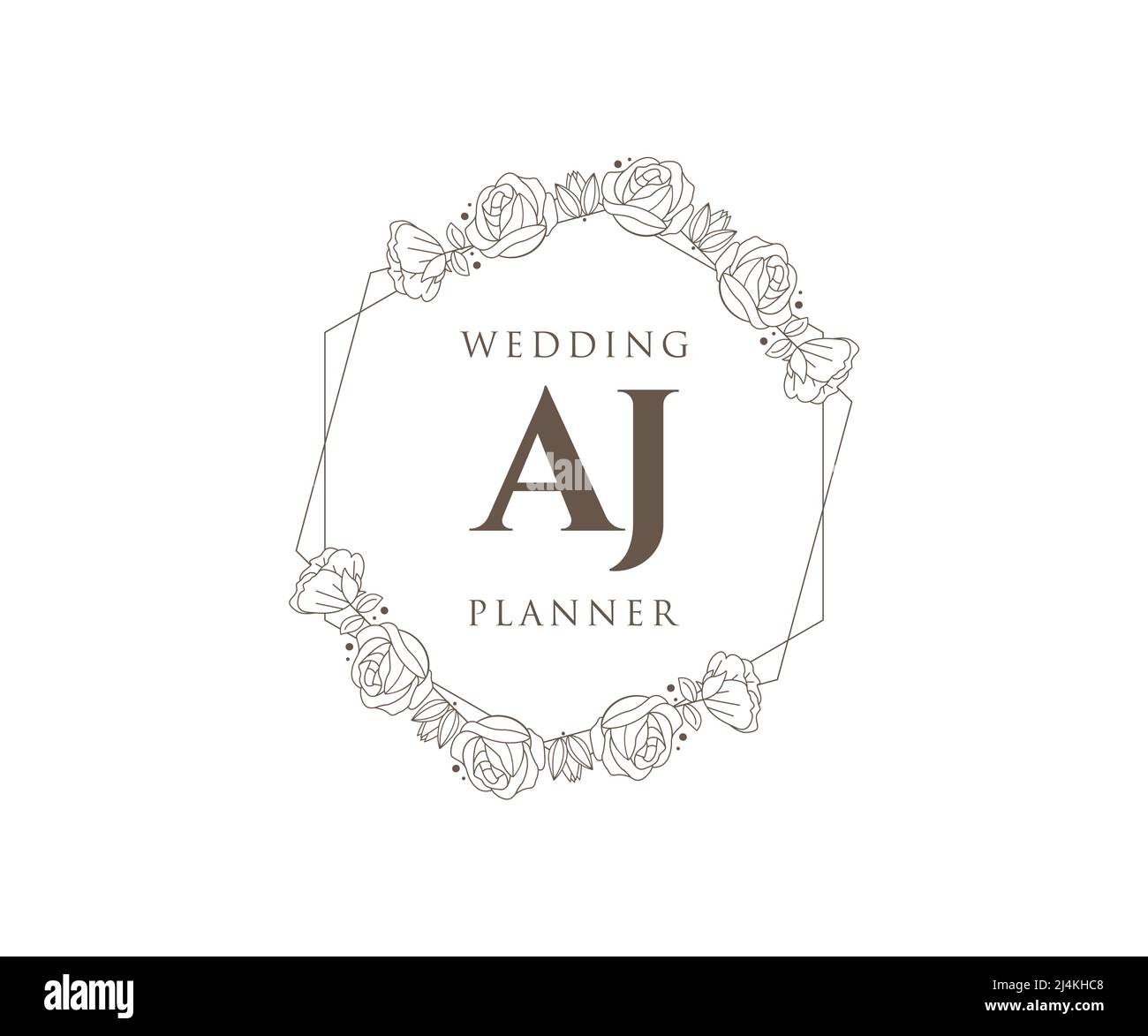 AJ Initials letter Wedding monogram logos collection, hand drawn modern ...