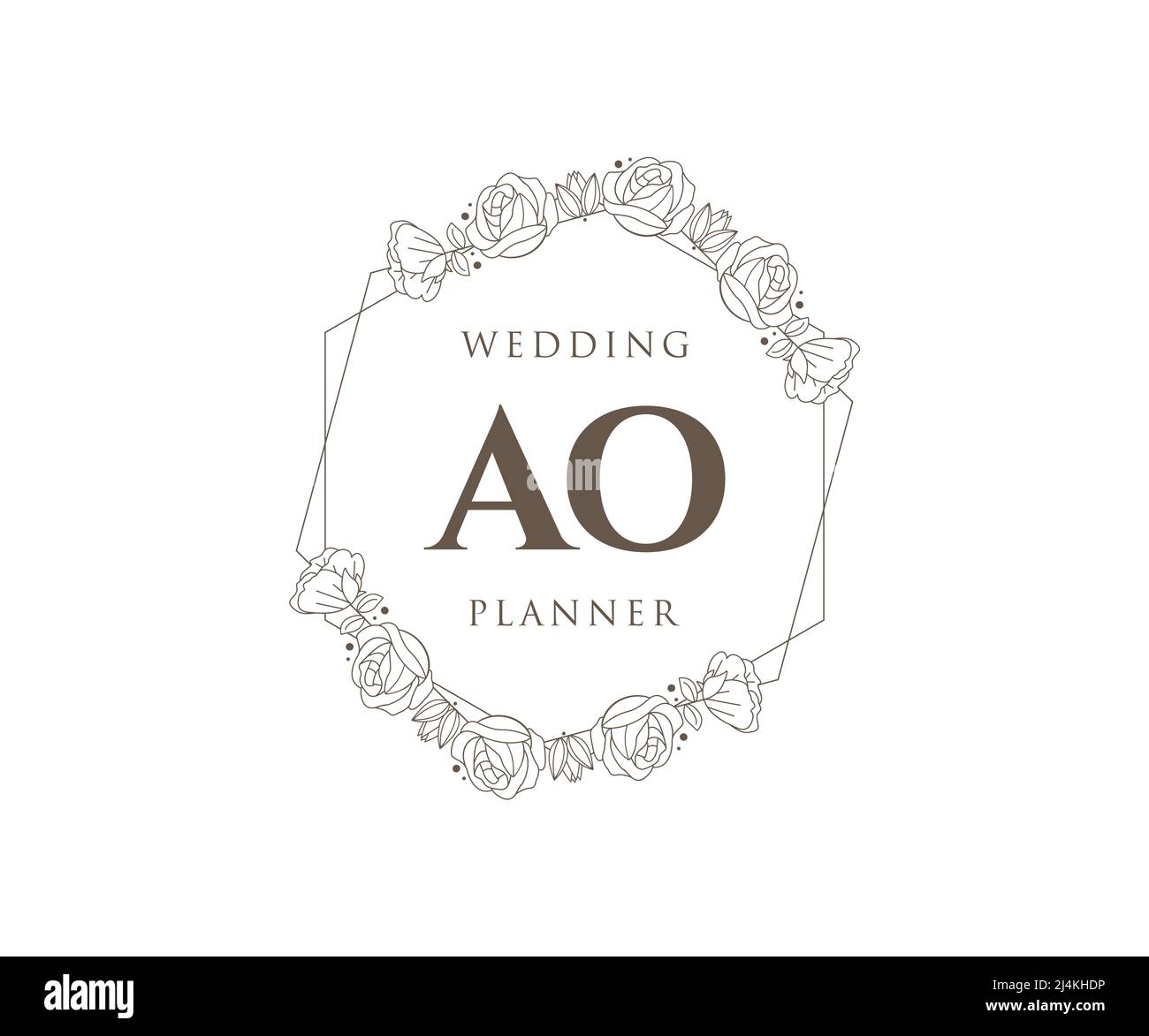 AO Initials letter Wedding monogram logos collection, hand drawn modern ...