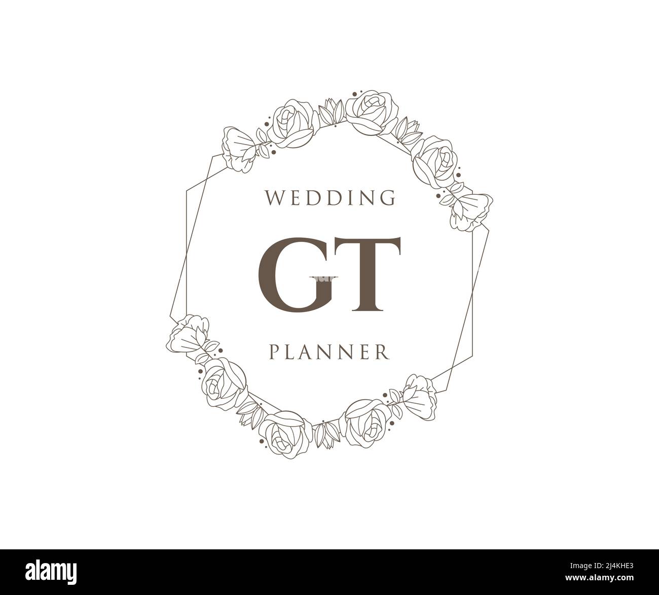 GT Initials letter Wedding monogram logos collection, hand drawn modern ...