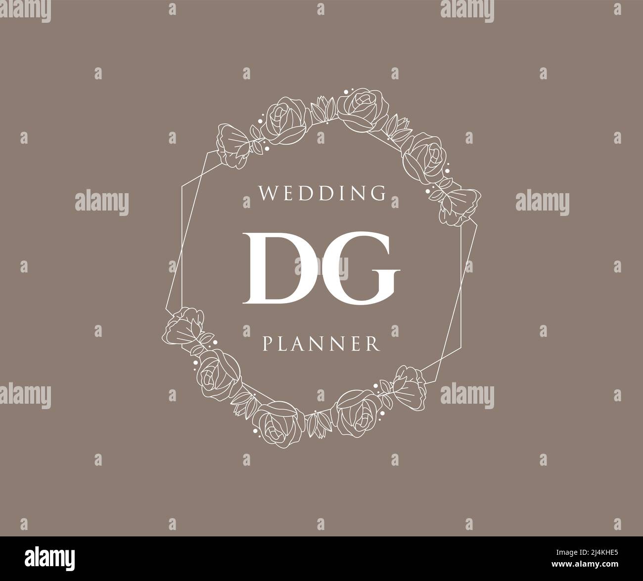 DG Initials letter Wedding monogram logos collection, hand drawn modern ...