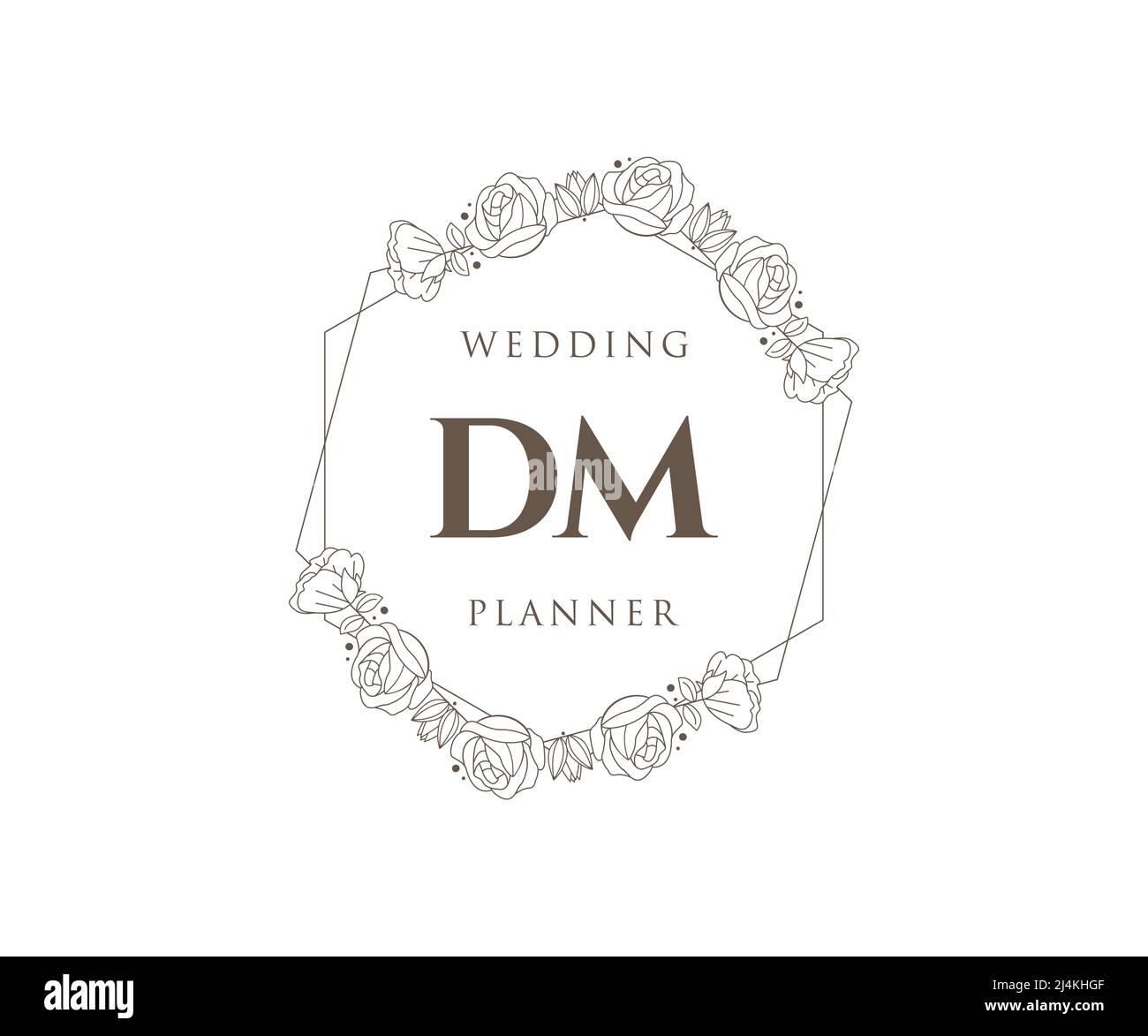 DM Initials letter Wedding monogram logos collection, hand drawn modern ...