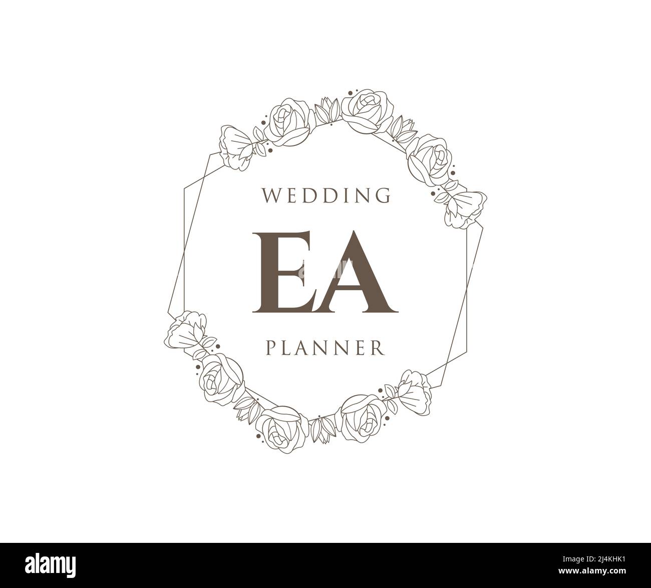 EA Initials letter Wedding monogram logos collection, hand drawn modern ...