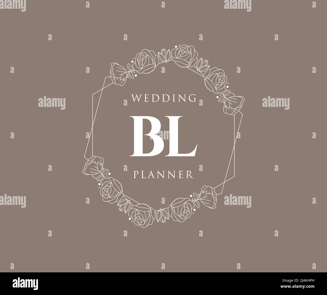 BL Initials letter Wedding monogram logos collection, hand drawn modern ...