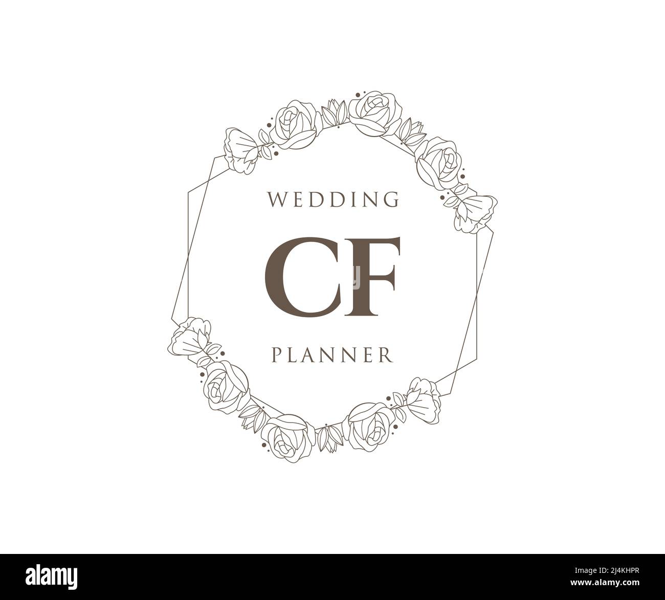 CF Initials letter Wedding monogram logos collection, hand drawn modern ...