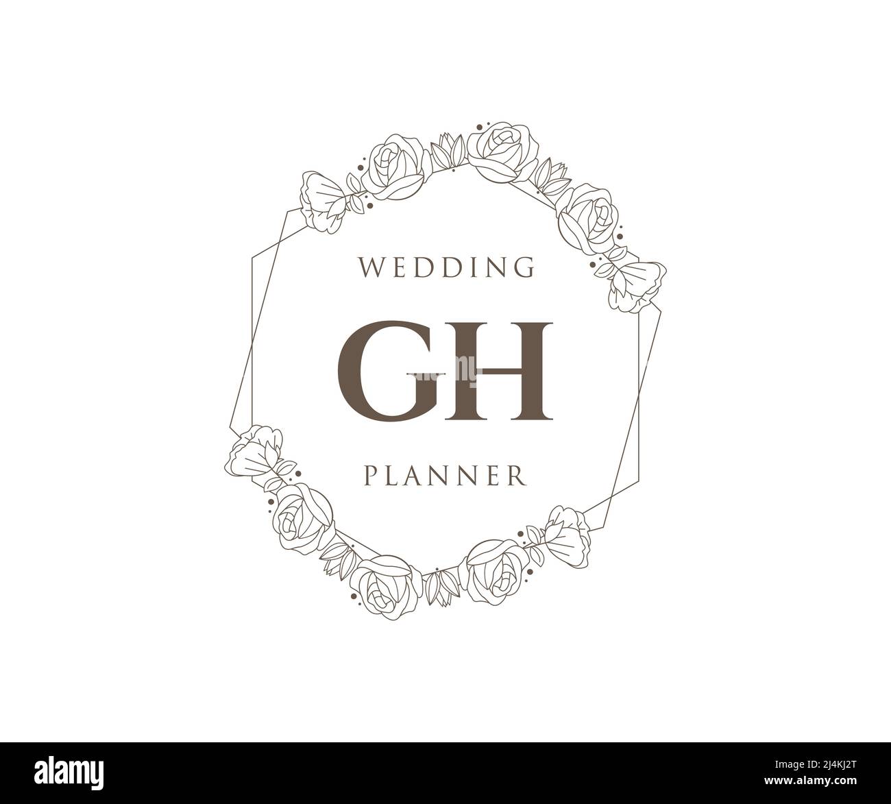 GH Initials letter Wedding monogram logos collection, hand drawn modern ...