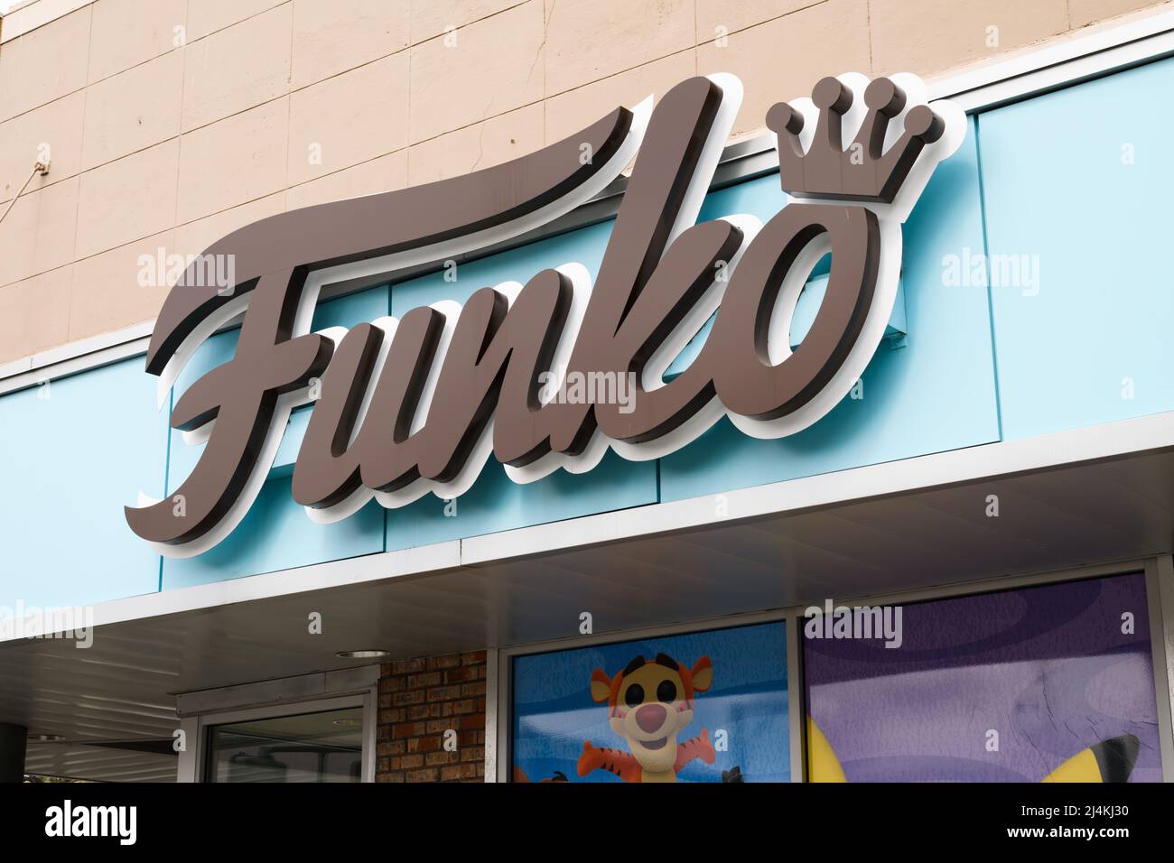 Everett, WA, USA - April 12, 2022; Sign at a Funko location in Everett ...