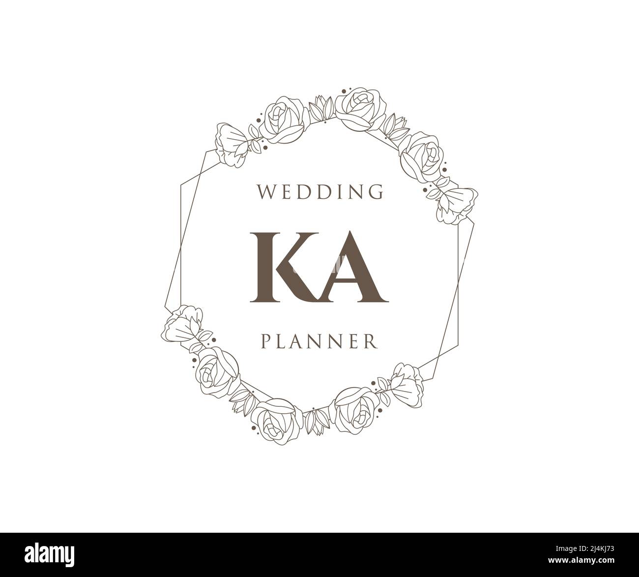 KA Initials letter Wedding monogram logos collection, hand drawn modern ...