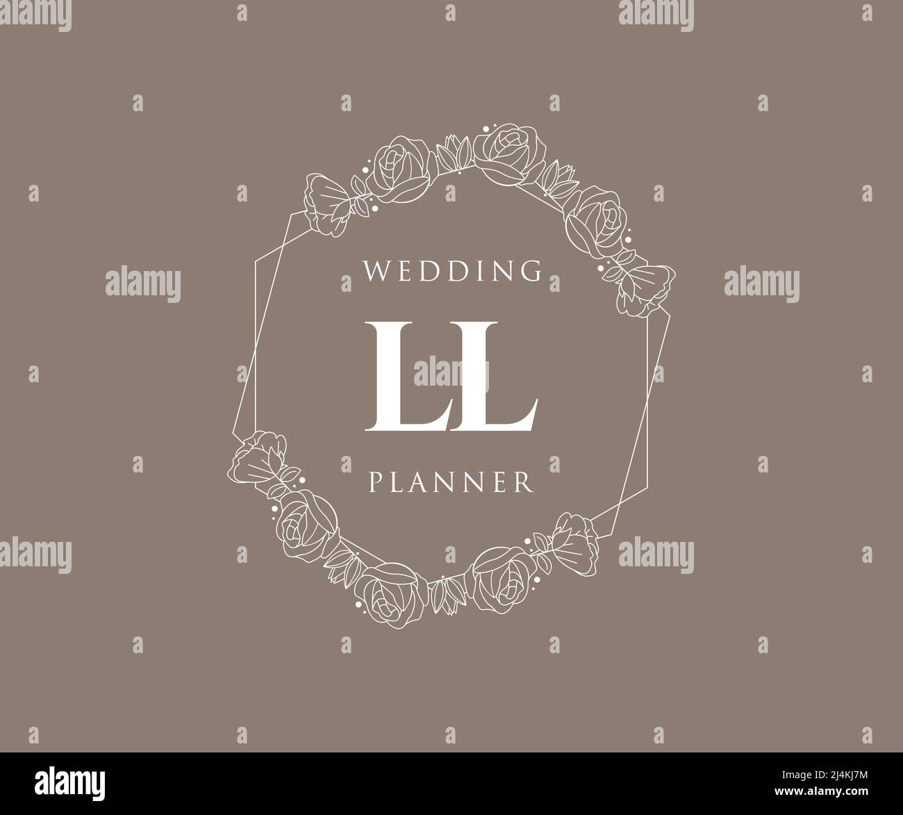 LL Initials letter Wedding monogram logos collection, hand drawn modern ...