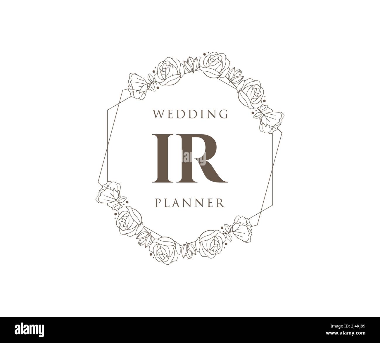 IR Initials letter Wedding monogram logos collection, hand drawn modern ...