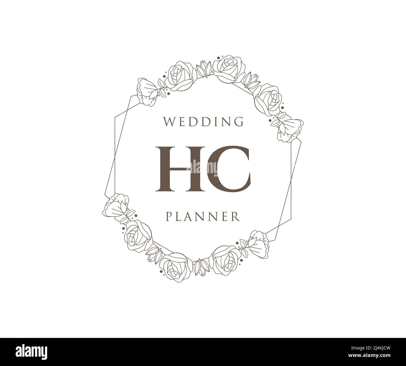 HC Initials letter Wedding monogram logos collection, hand drawn modern ...