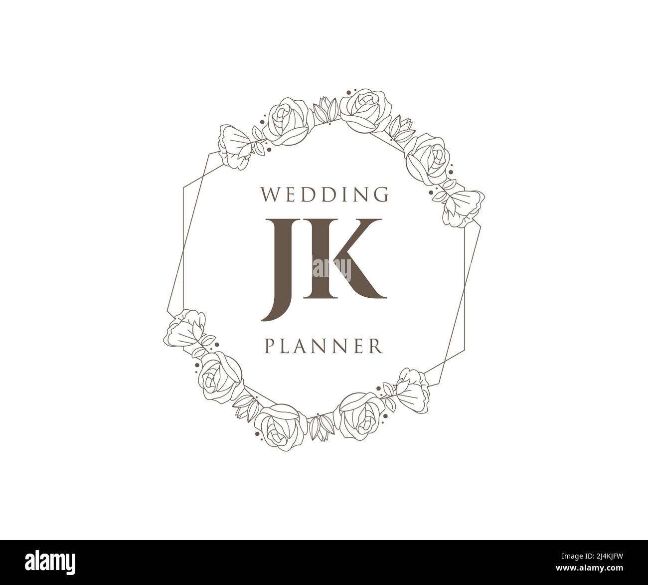 JK Initials letter Wedding monogram logos collection, hand drawn modern ...