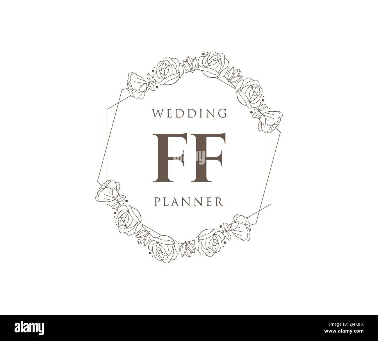 FF Initials letter Wedding monogram logos collection, hand drawn modern ...