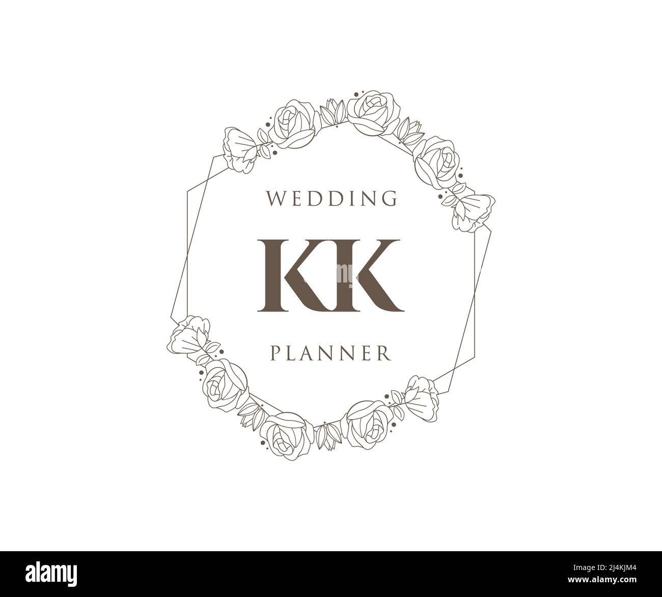 KK Initials letter Wedding monogram logos collection, hand drawn modern ...