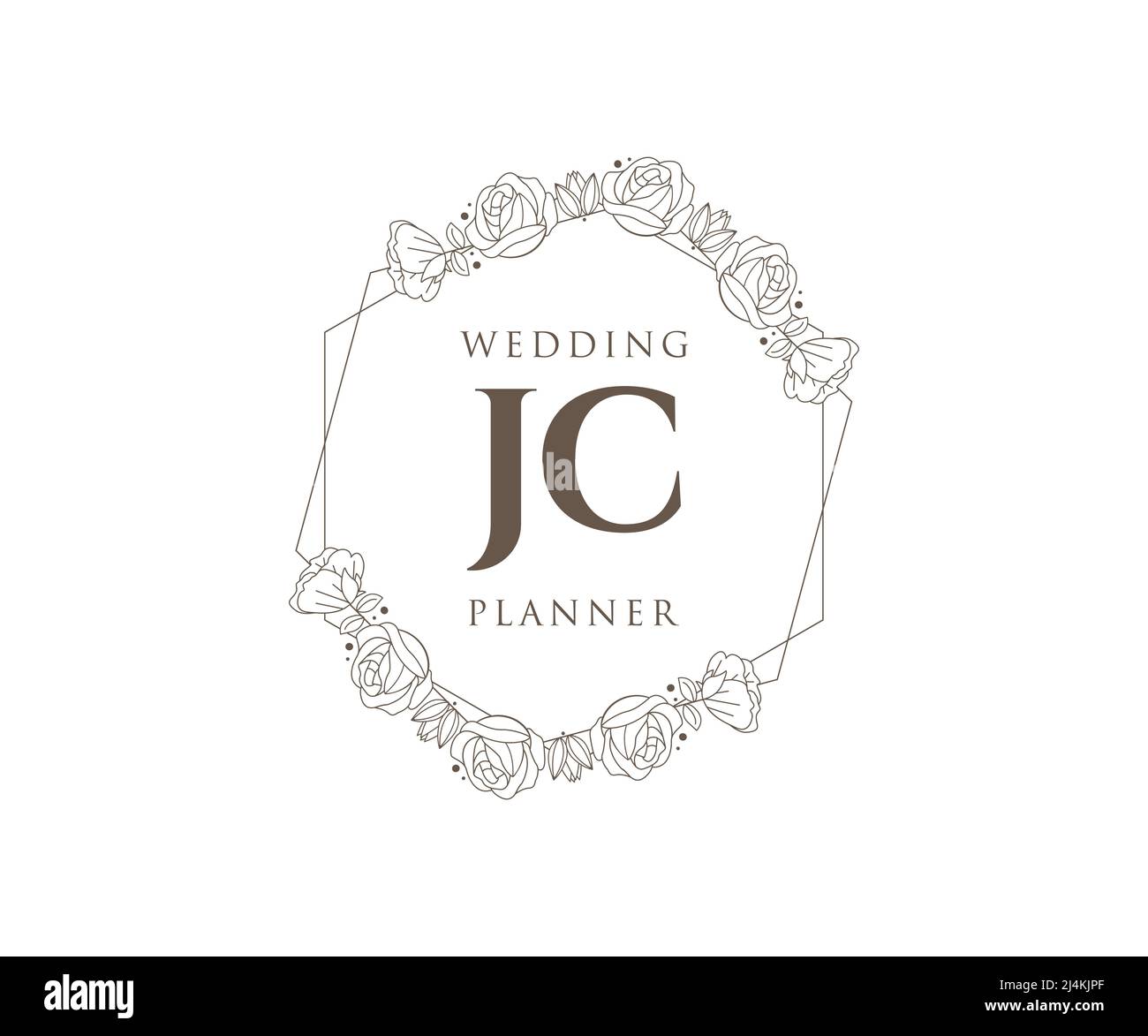 JC Initials letter Wedding monogram logos collection, hand drawn modern ...