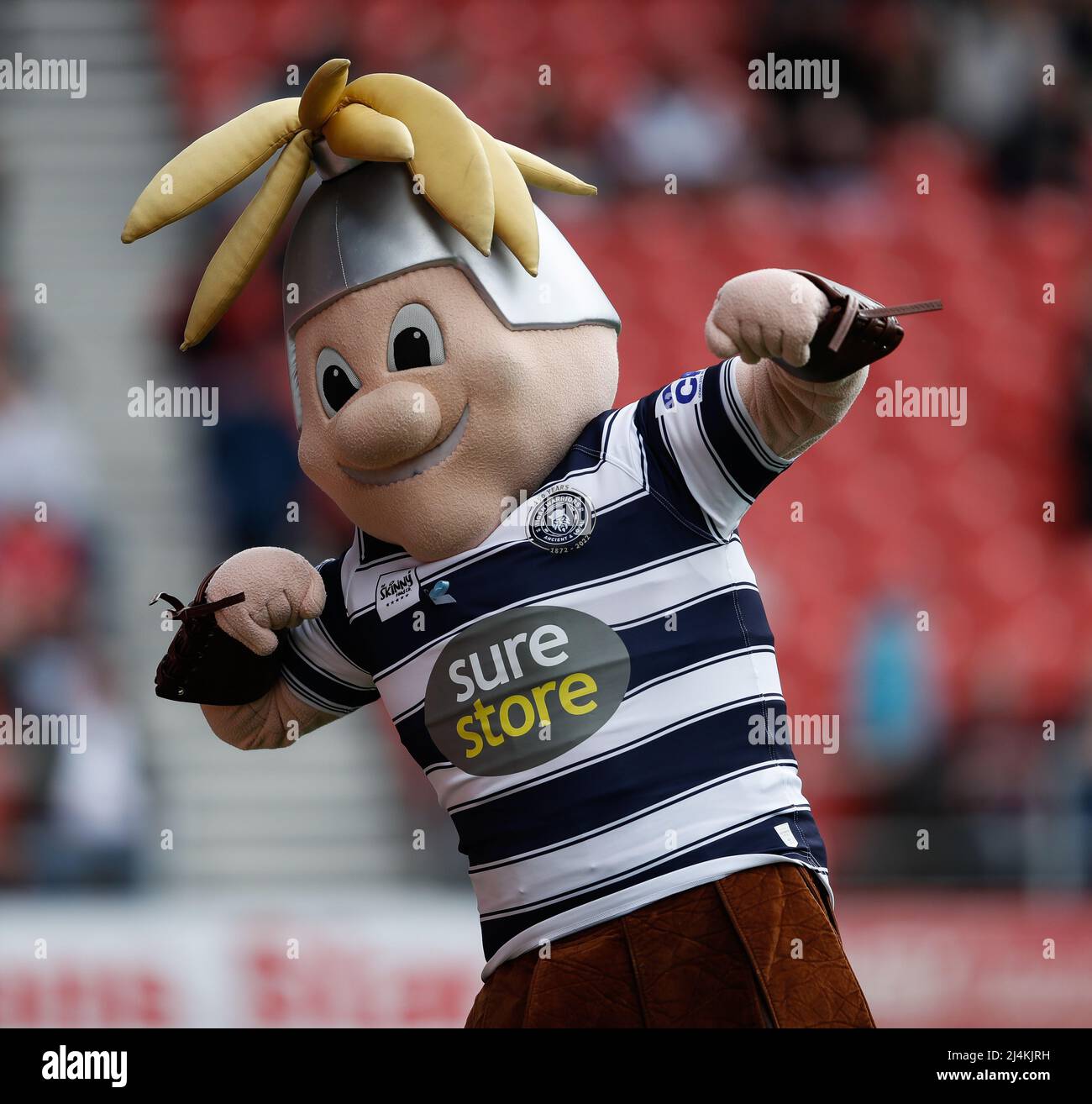 Wigan Warriors’ Mascot, Mighty Max, interacts with fans before the ...