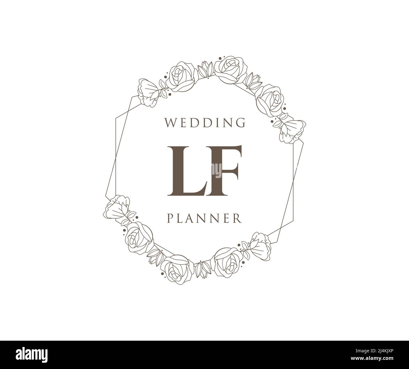 LF Initials letter Wedding monogram logos collection, hand drawn modern ...