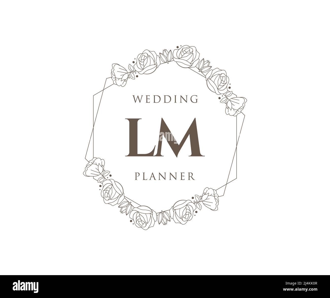 LM Initials letter Wedding monogram logos collection, hand drawn modern ...