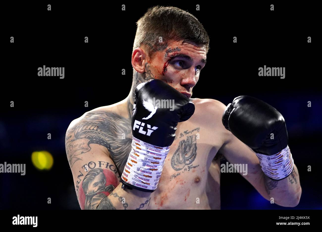 Ben Ridings during his light heavyweight fight against Thomas Whittaker ...