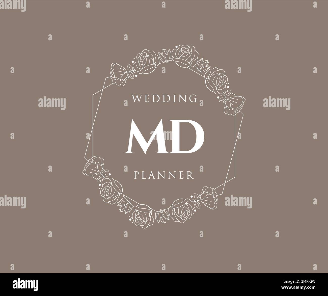 MD Initials letter Wedding monogram logos collection, hand drawn modern ...