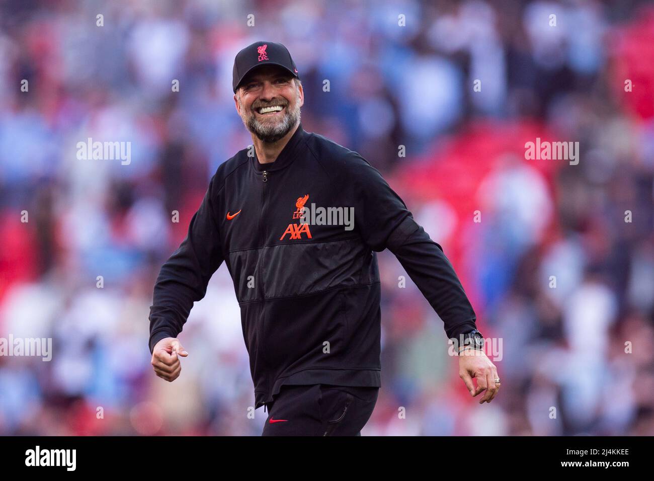 LONDON, UK. APR 16TH Jurgen Klopp of Liverpool smiles during the FA Cup ...