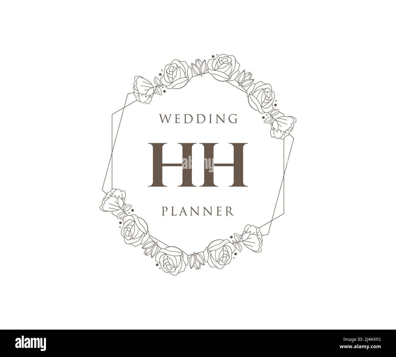 HH Initials letter Wedding monogram logos collection, hand drawn modern ...