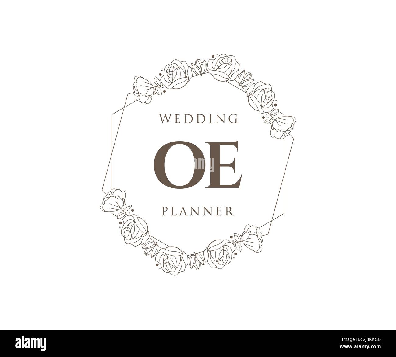 OE Initials letter Wedding monogram logos collection, hand drawn modern ...