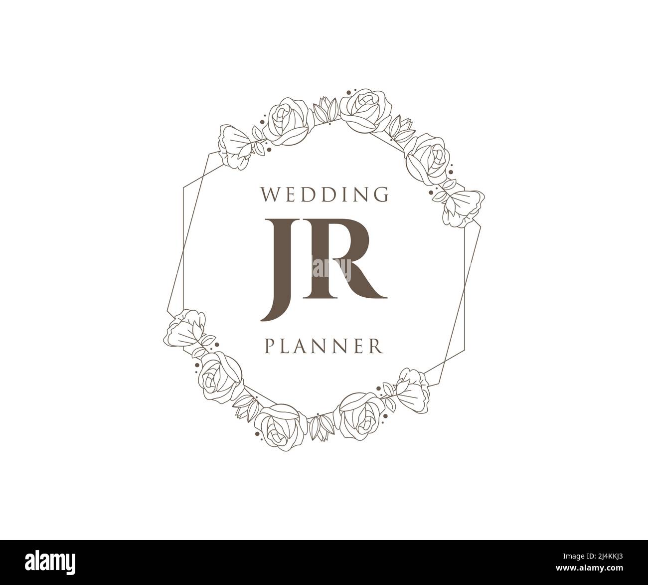 JR Initials letter Wedding monogram logos collection, hand drawn modern ...