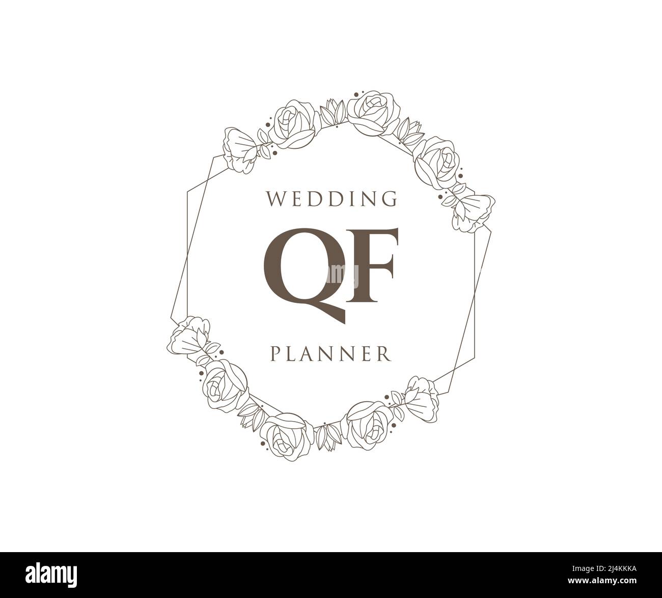 QF Initials letter Wedding monogram logos collection, hand drawn modern ...