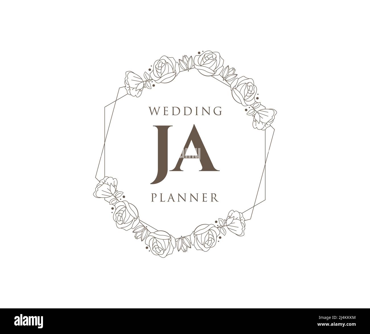 JA Initials letter Wedding monogram logos collection, hand drawn modern ...