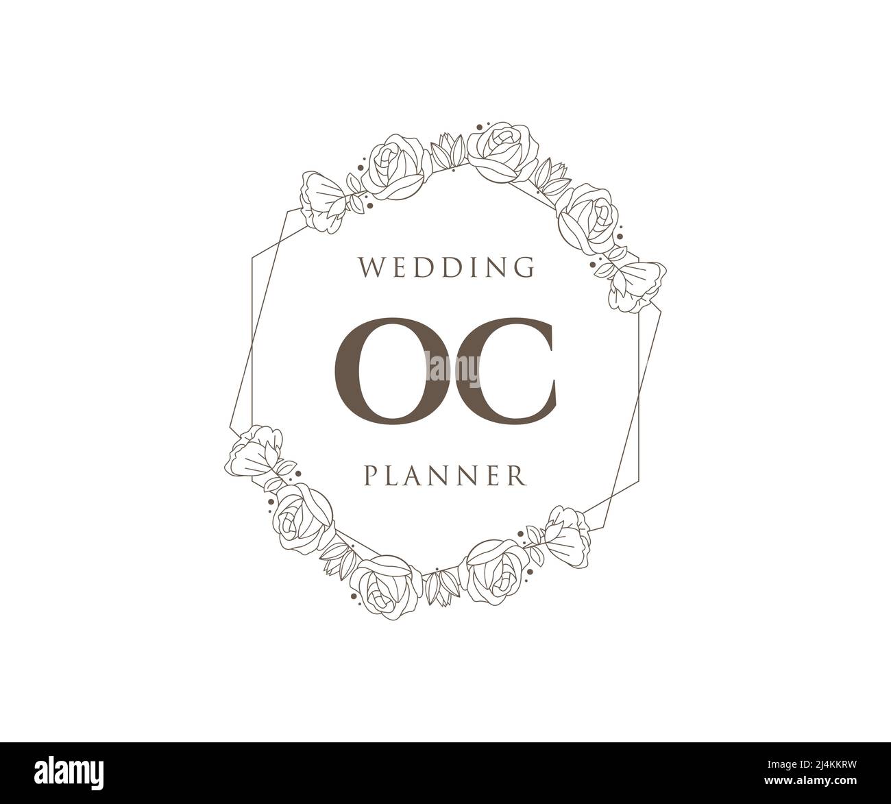 OC Initials letter Wedding monogram logos collection, hand drawn modern ...