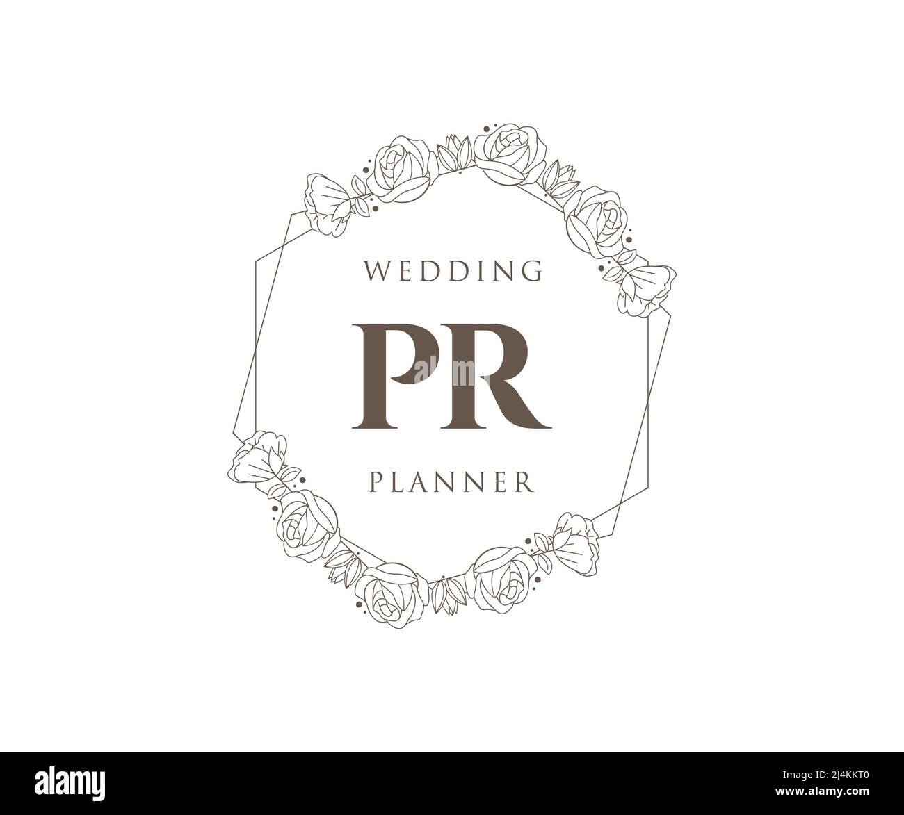 PR Initials letter Wedding monogram logos collection, hand drawn modern ...