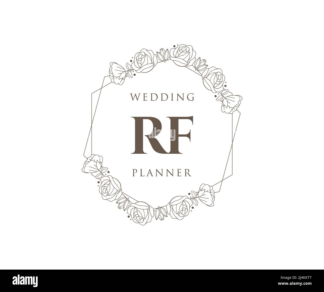 RF Initials letter Wedding monogram logos collection, hand drawn modern ...