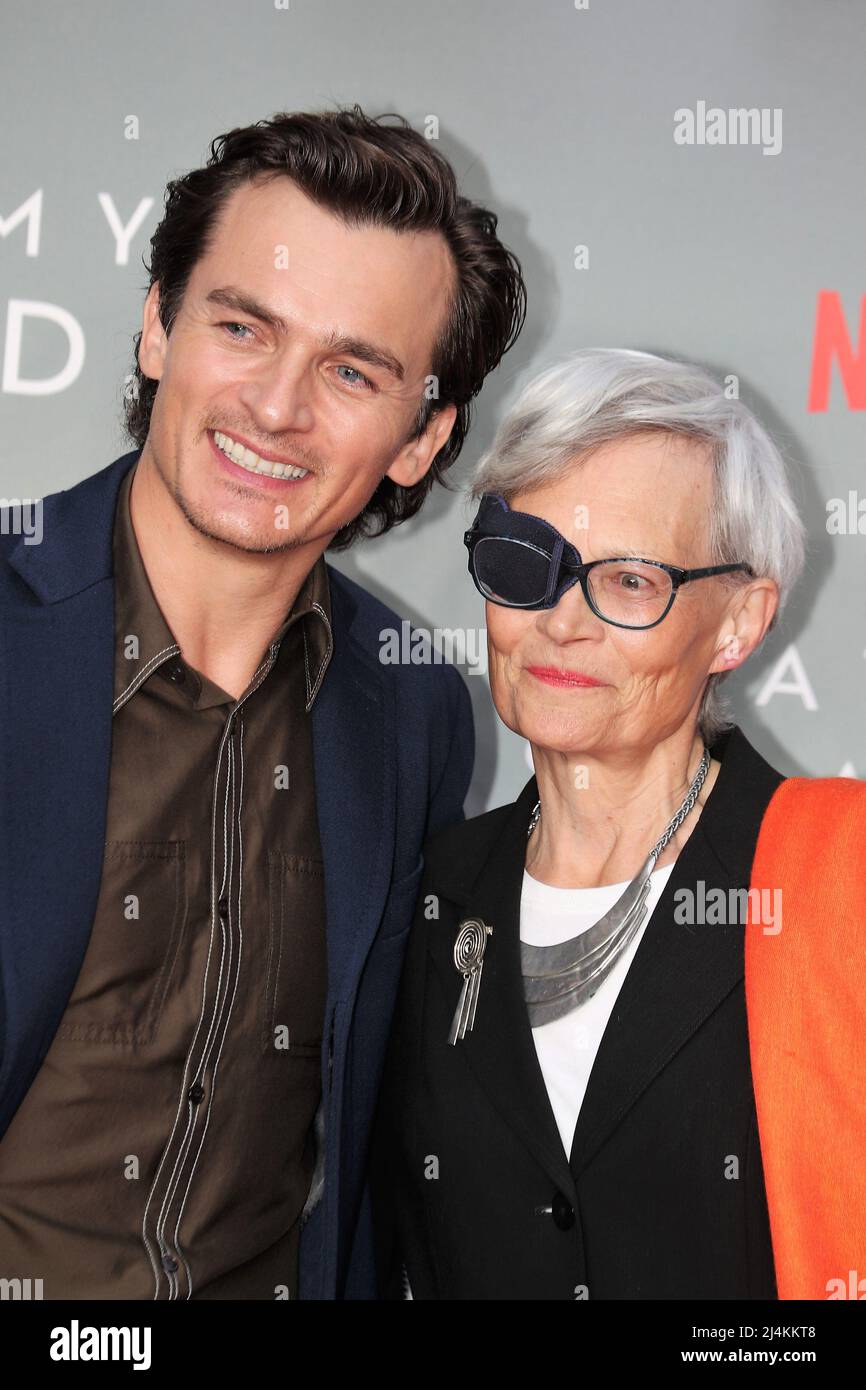 London, UK 14th April 2022, Rupert Friend and his mother Carol Friend ...