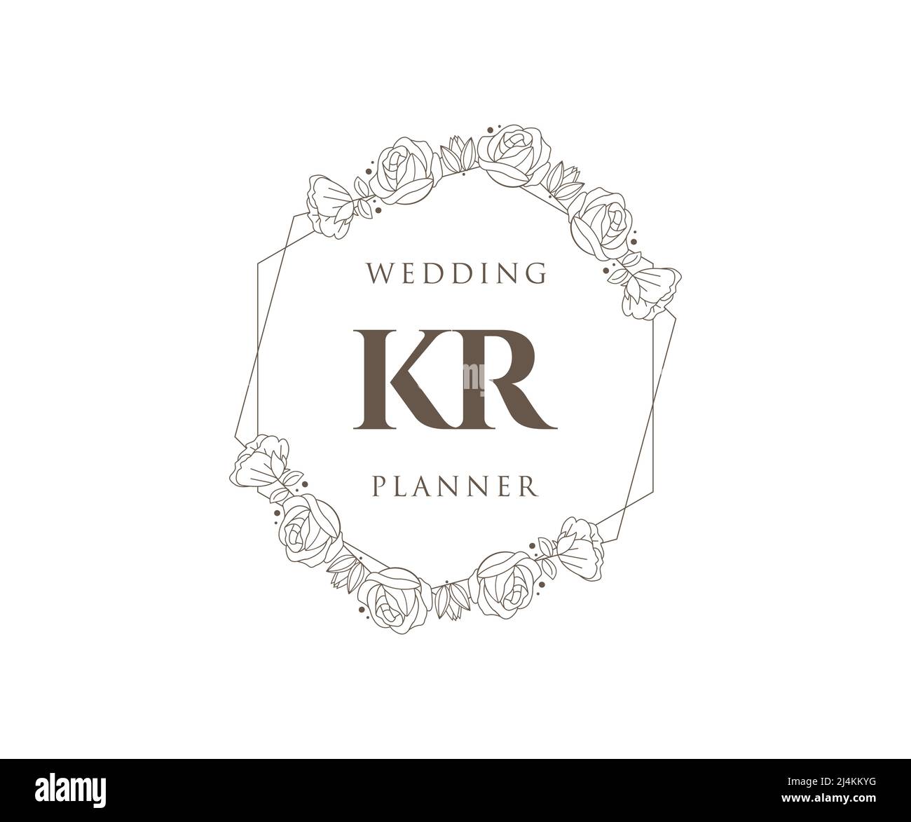 KR Initials letter Wedding monogram logos collection, hand drawn modern ...