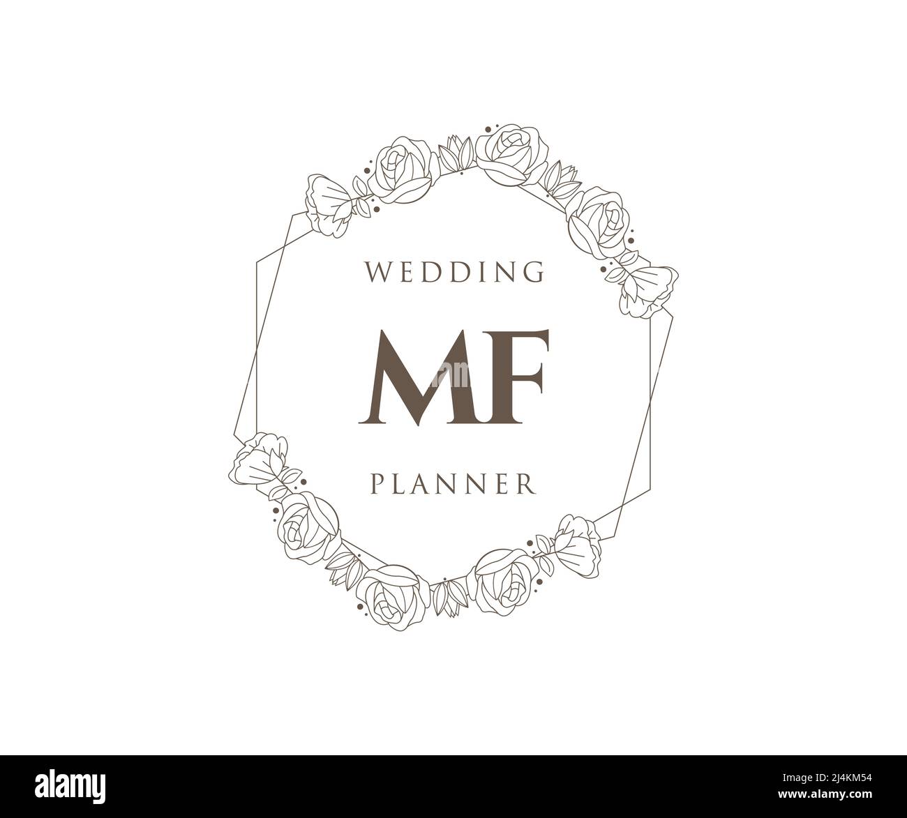 MF Initials letter Wedding monogram logos collection, hand drawn modern ...