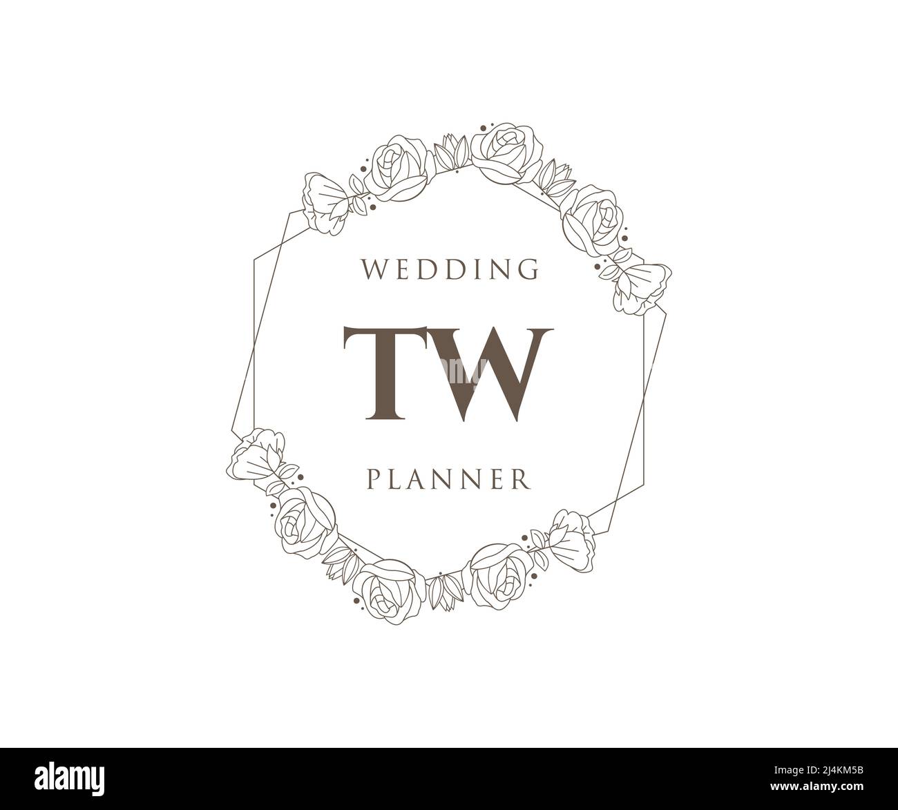 TW Initials letter Wedding monogram logos collection, hand drawn modern ...