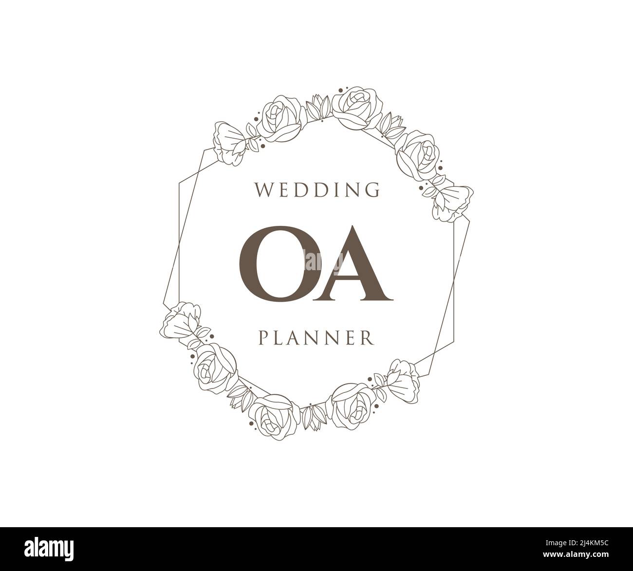 OA Initials letter Wedding monogram logos collection, hand drawn modern ...