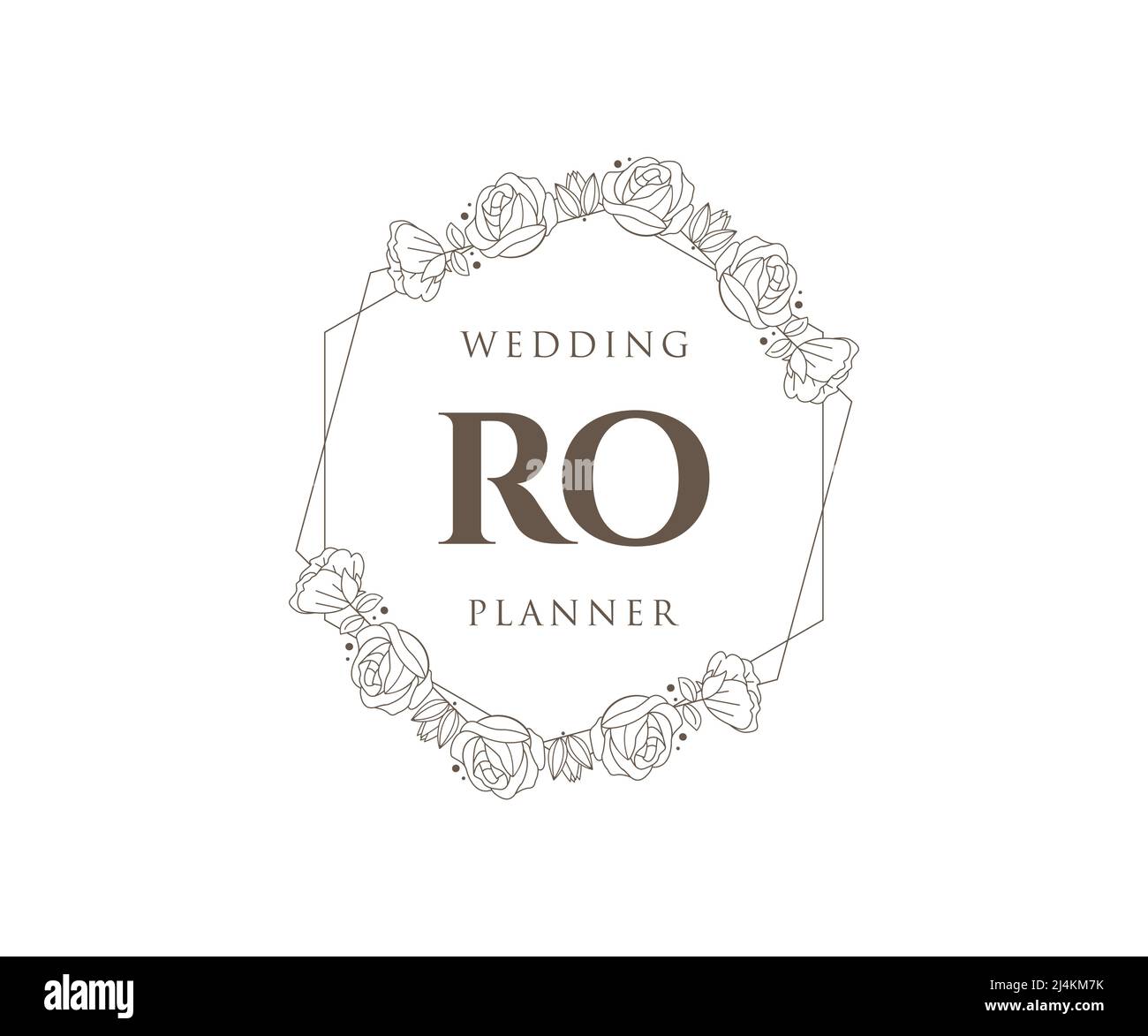 RO Initials letter Wedding monogram logos collection, hand drawn modern ...