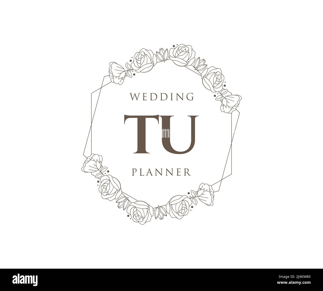 TU Initials letter Wedding monogram logos collection, hand drawn modern ...