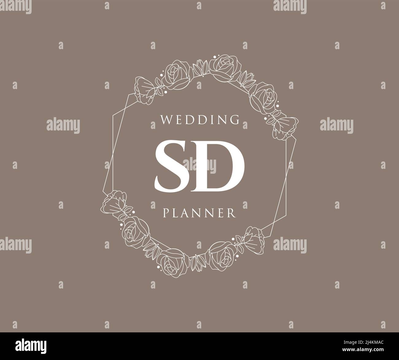 SD Initials letter Wedding monogram logos collection, hand drawn modern ...