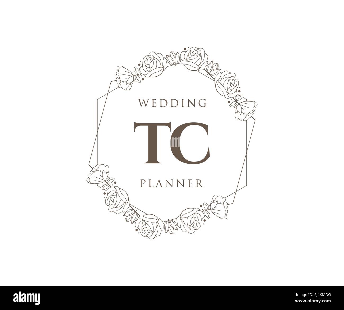 TC Initials letter Wedding monogram logos collection, hand drawn modern ...