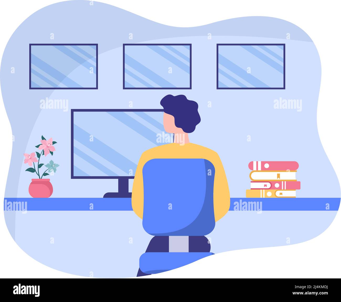 Security Room in Police Station Vector Illustration with Interior and ...