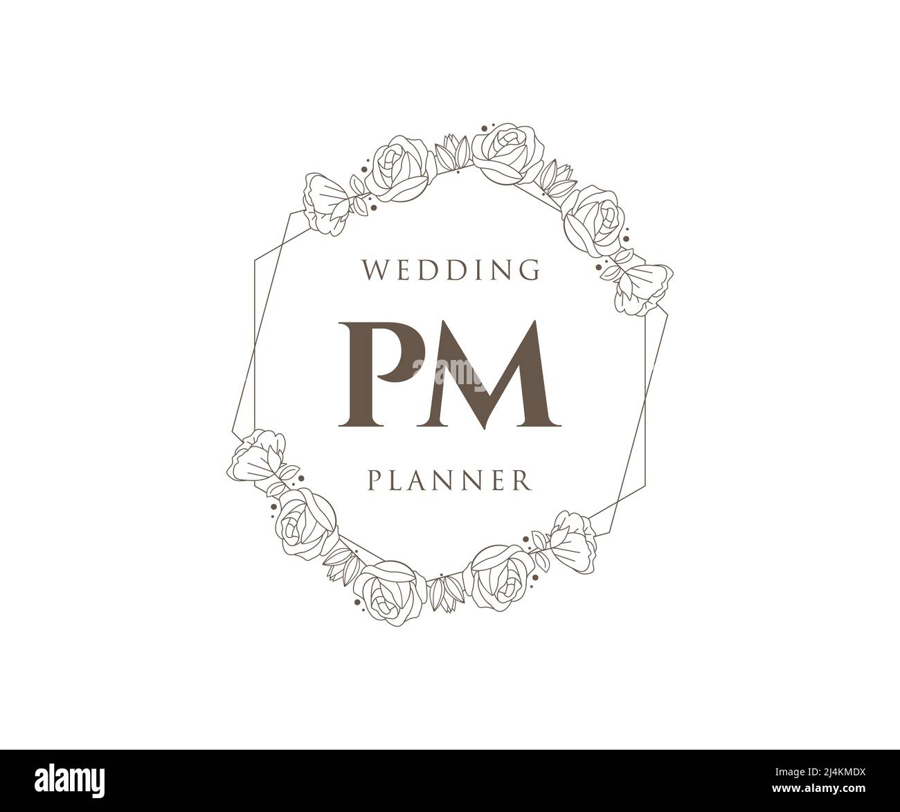 PM Initials letter Wedding monogram logos collection, hand drawn modern ...