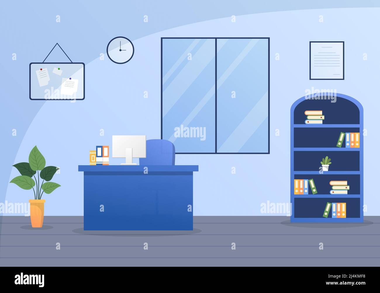 Police Station or Department Vector Illustration with Work Desks, Ofice ...