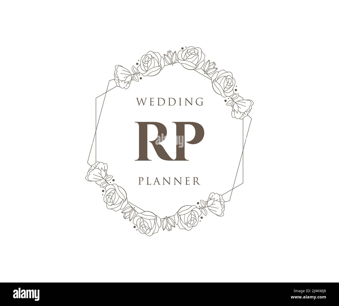 RP Initials letter Wedding monogram logos collection, hand drawn modern ...