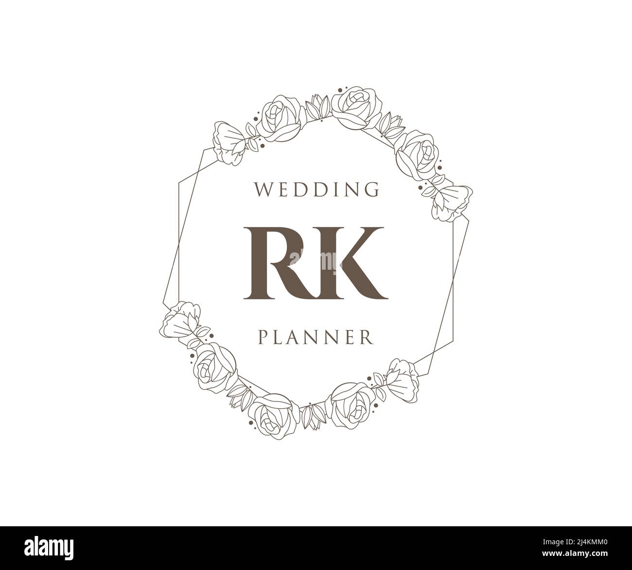 RK Initials letter Wedding monogram logos collection, hand drawn modern ...